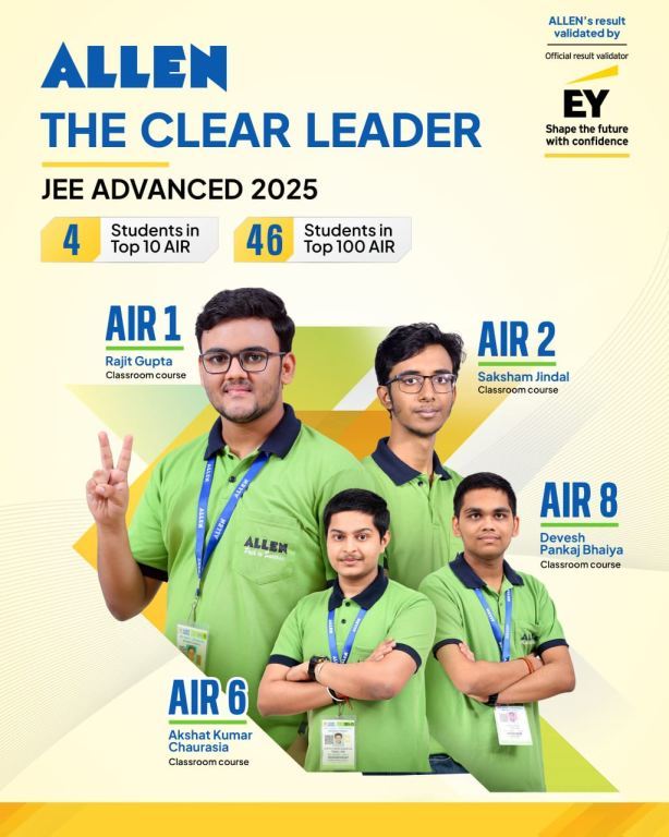 Rajit from ALLEN Kota secures AIR-1 in JEE-Advanced; 4 ALLEN Kota ...