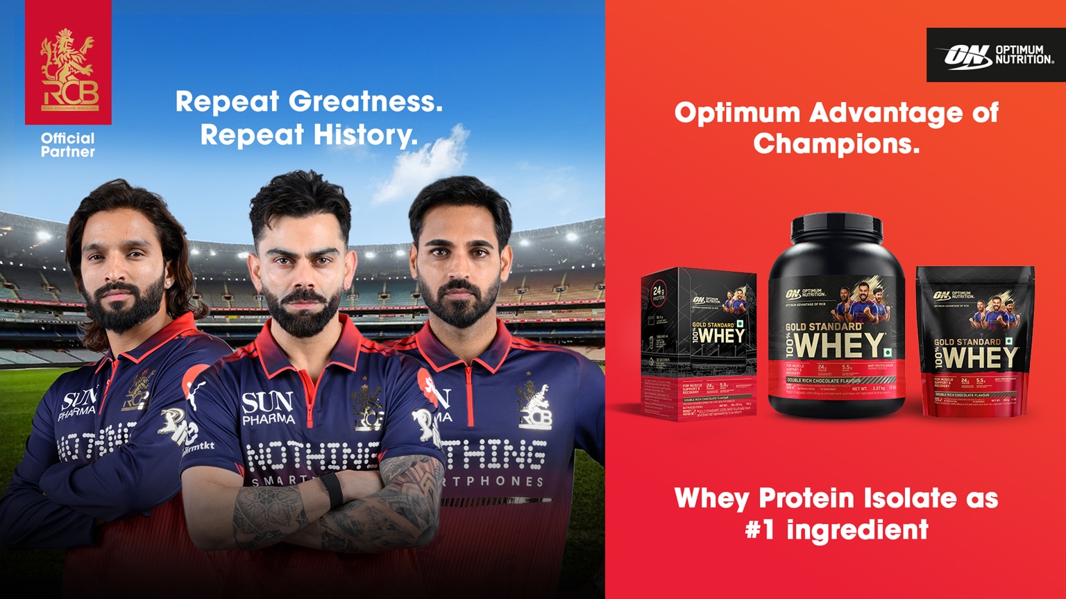 Optimum Nutrition Launches Campaign with RCB Partnership